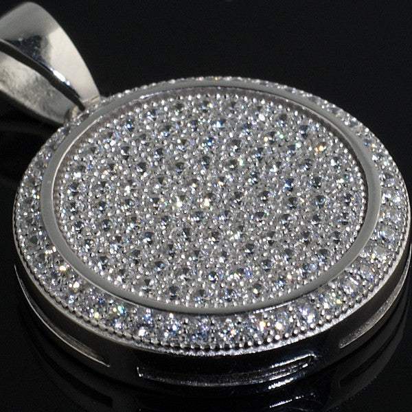 Silver Simulated Diamond Micropave Medallion Set – Jewelure