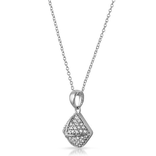 Sterling Silver Micropave CZ Pyramid Pendant – Jewelure